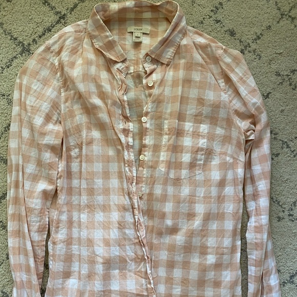 J. Crew | Tops | Jcrew Gingham Button Down | Poshmark